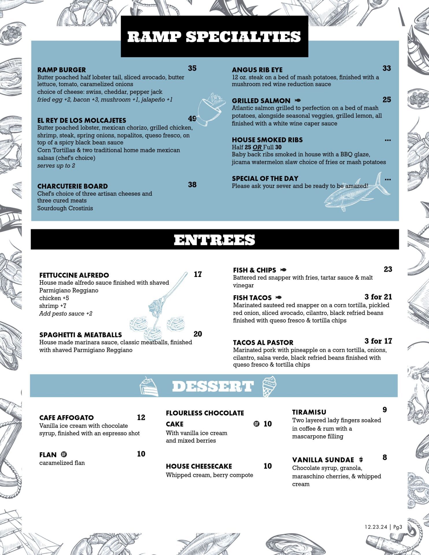 Menu - The Ramp Restaurant
